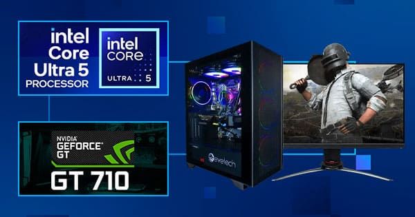 Intel Core Ultra 5 245KF Workstation PC | 5.2GHz Performance & GT 710 Graphics