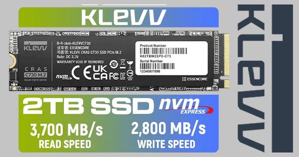 KLEVV CRAS C730 2TB NVMe SSD - High-Speed Storage Solution