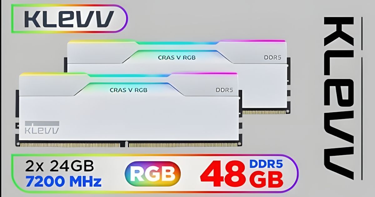 KLEVV CRAS V RGB DDR5 48GB (2x24GB) 7200MHz CL34 RAM