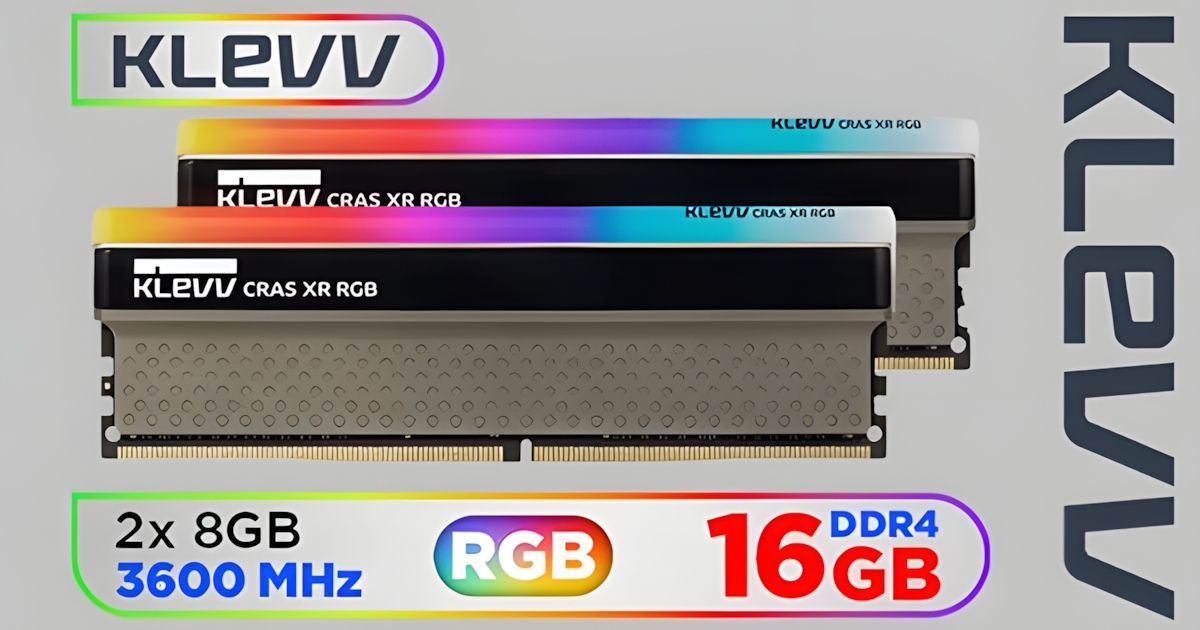 KLEVV CRAS XR RGB 16GB (2x8GB) 3600MHz DDR4 Gaming RAM