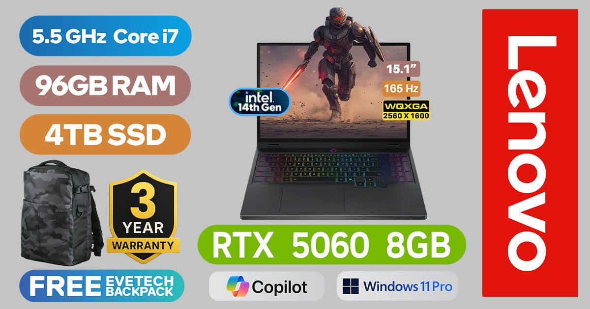 Lenovo Legion 5 96GB/4TB | High-End Gaming Workstation | Evetech