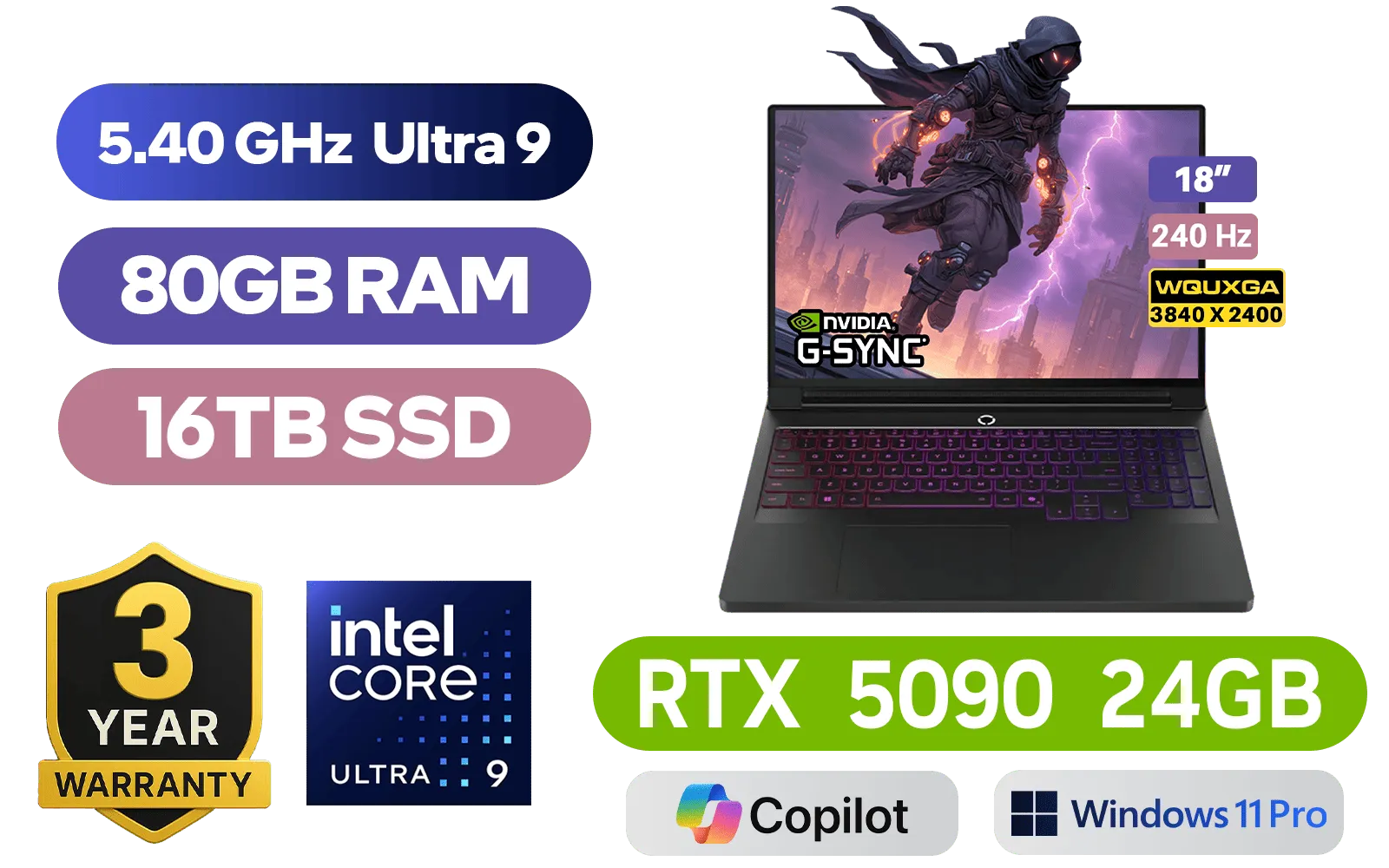 Lenovo Legion 9 18IAX10 Core Ultra 9 | RTX 5090 | 80GB/16TB | Ultimate ...