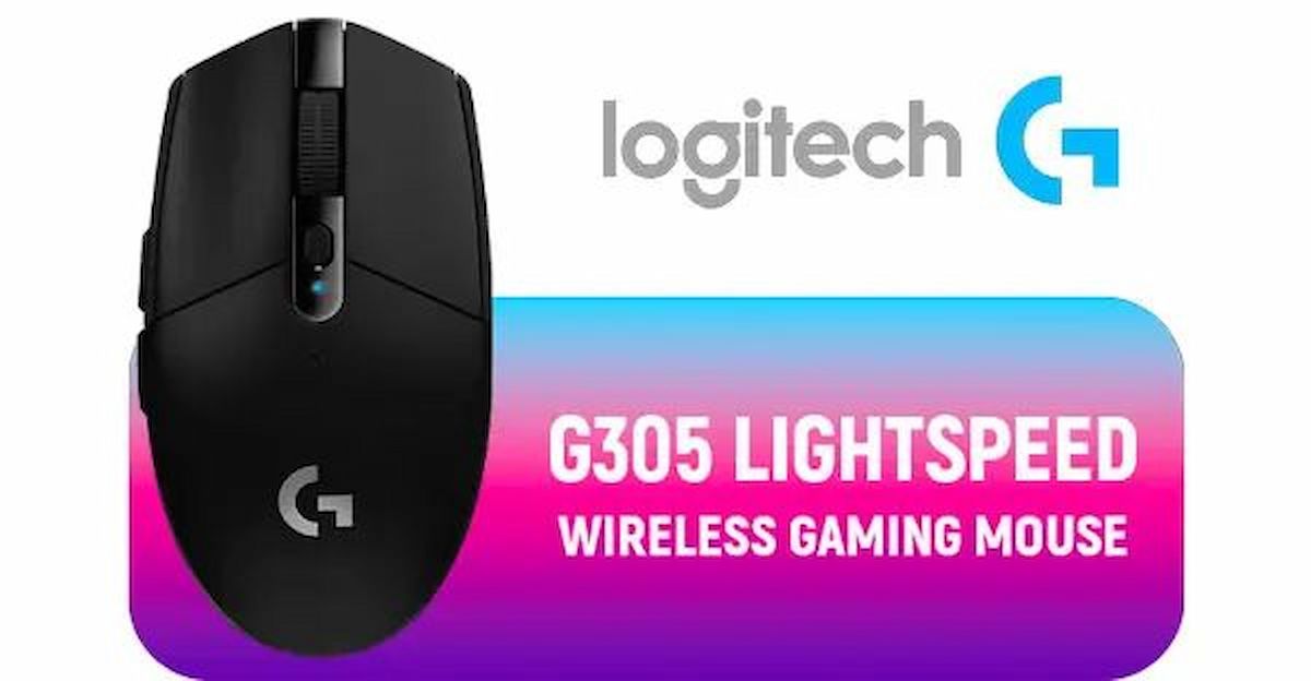 Logitech G305 Lightspeed Black Wireless Mouse — HERO 12K, 1ms