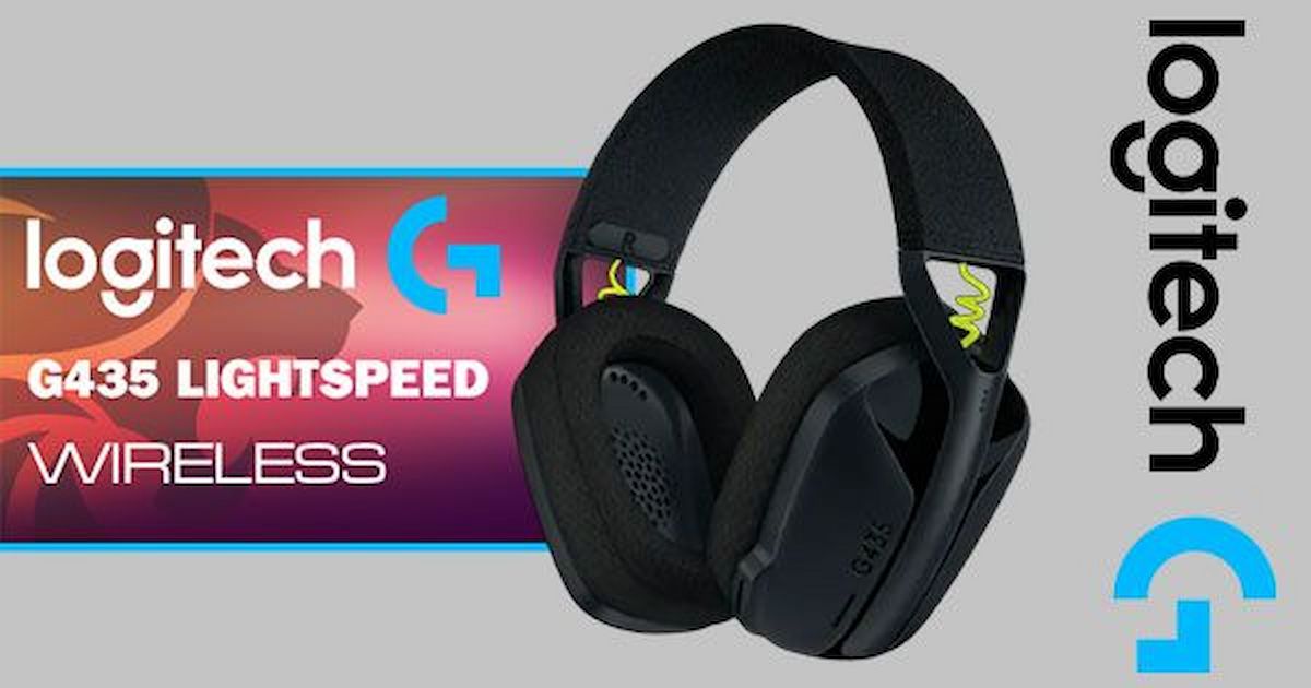 Logitech G435 Wireless Gaming Headset — 18h, 165g, 40mm
