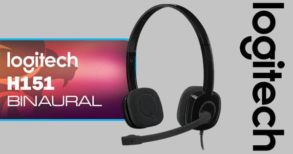 Logitech H151 Binaural Headset — Black Wired Comfort
