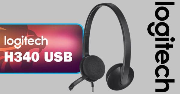 Logitech H340 USB Headset — Noise-Cancel Mic, USB-A