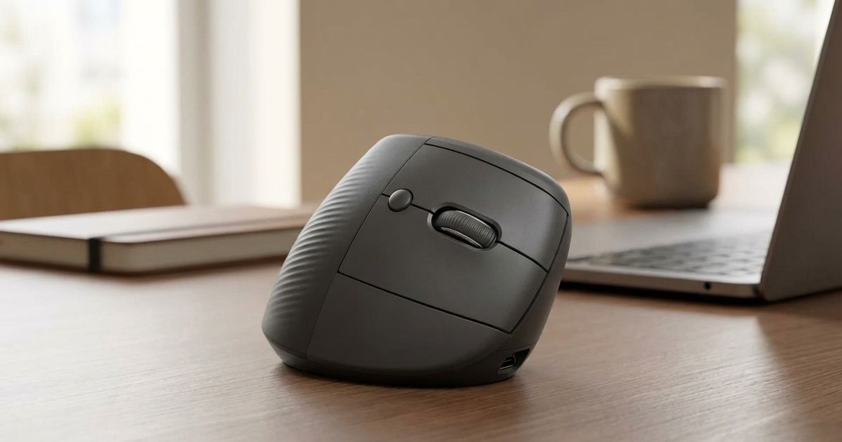 Logitech Lift Vertical Ergonomic Mouse — Wireless, Quiet, Bluetooth