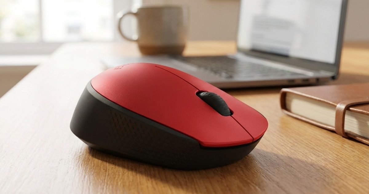 Logitech M171 Wireless Mouse — Red, 10m Range, USB Receiver