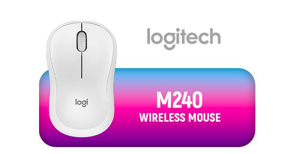 Logitech M240 Silent Bluetooth Mouse — Off-White, Small-to-Med