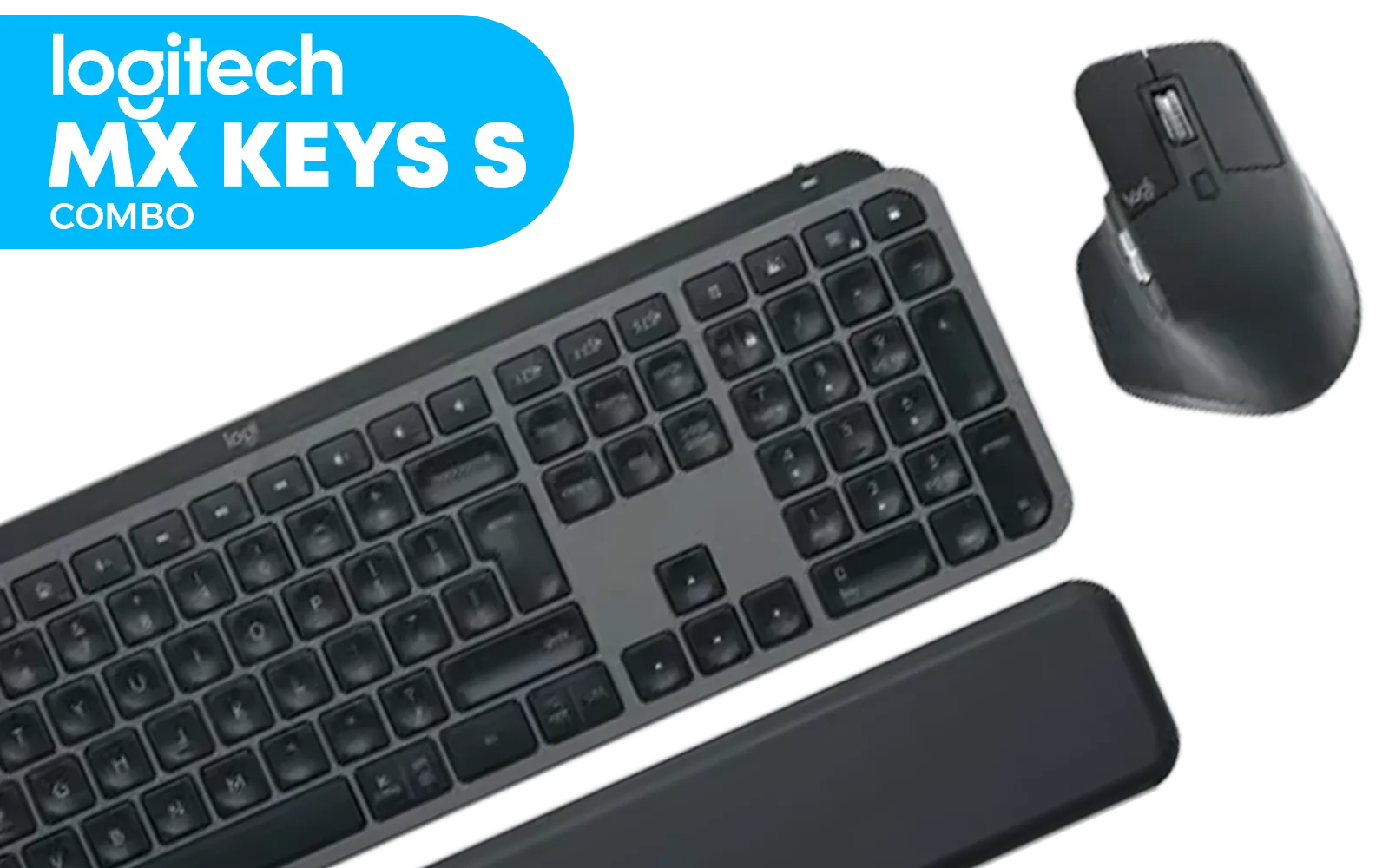 Logitech MX Keys S Combo — Wireless Backlit Keyboard for Productivity