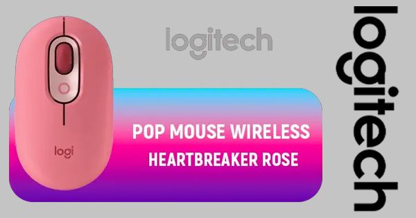 Logitech POP Wireless Mouse Heartbreaker Rose - Stylish & Functional