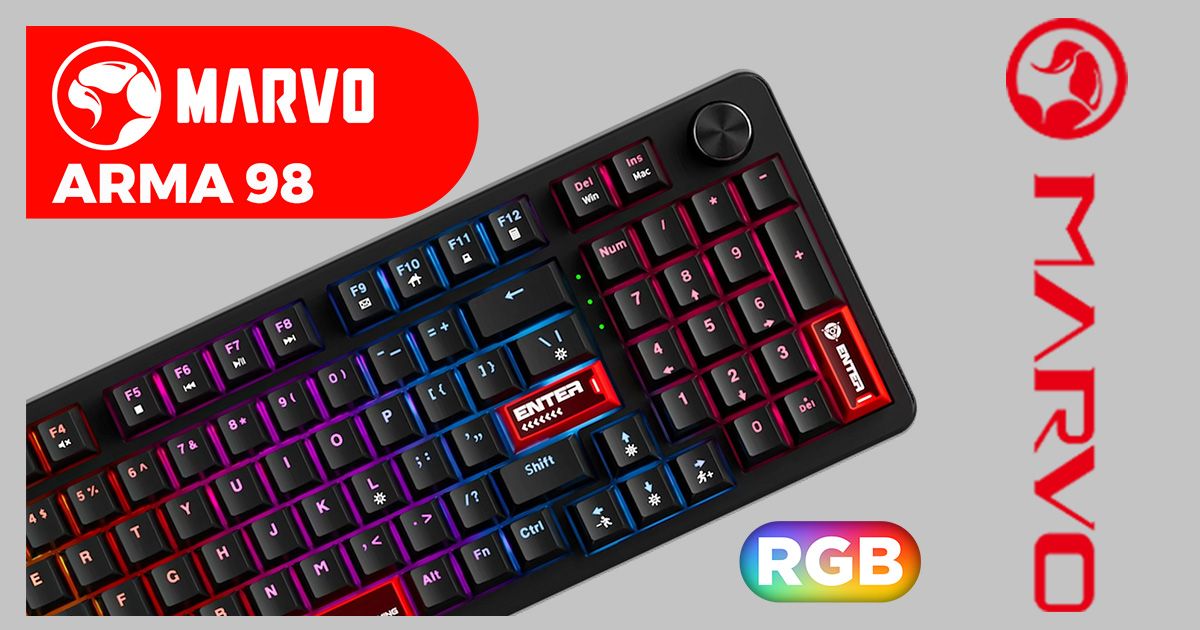 Marvo Arma KG937 96-Key Hot-Swappable Mechanical Keyboard