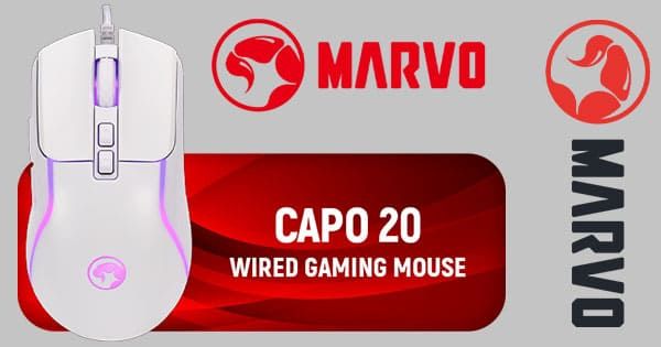 Marvo M292-WH 8000 DPI Wired Gaming Mouse - White