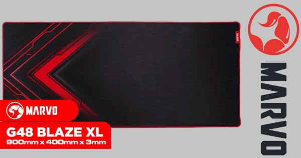Marvo G48 Blaze XL Microfiber Mouse Pad — Stitched Edges | Evetech