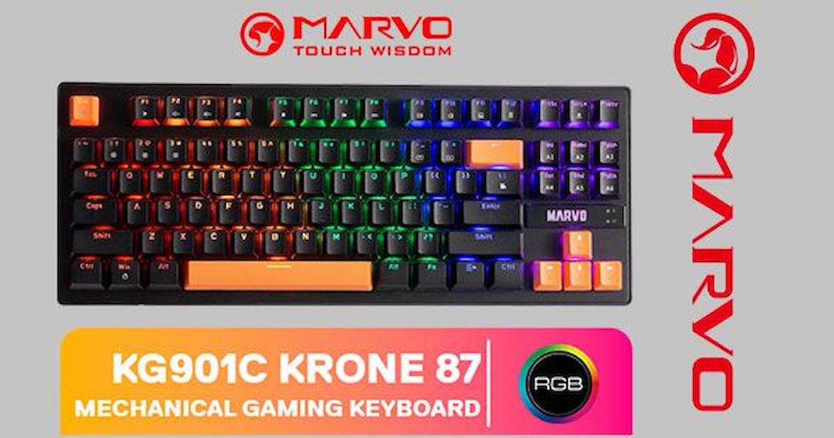 MARVO KG901C Krone 87 Mechanical Gaming Keyboard – Blue Switch, 50M
