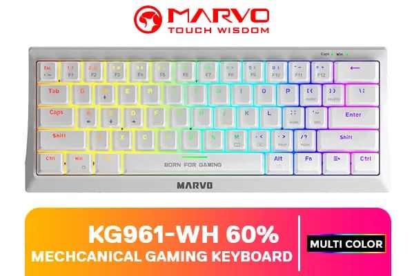 MARVO KG962-WH Mechanical Gaming Keyboard - Premium White Gaming ...