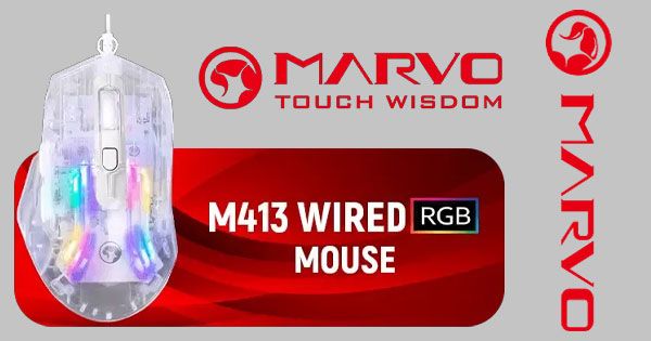 MARVO M413 Wired Mouse — 7200 DPI, 7-Button RGB