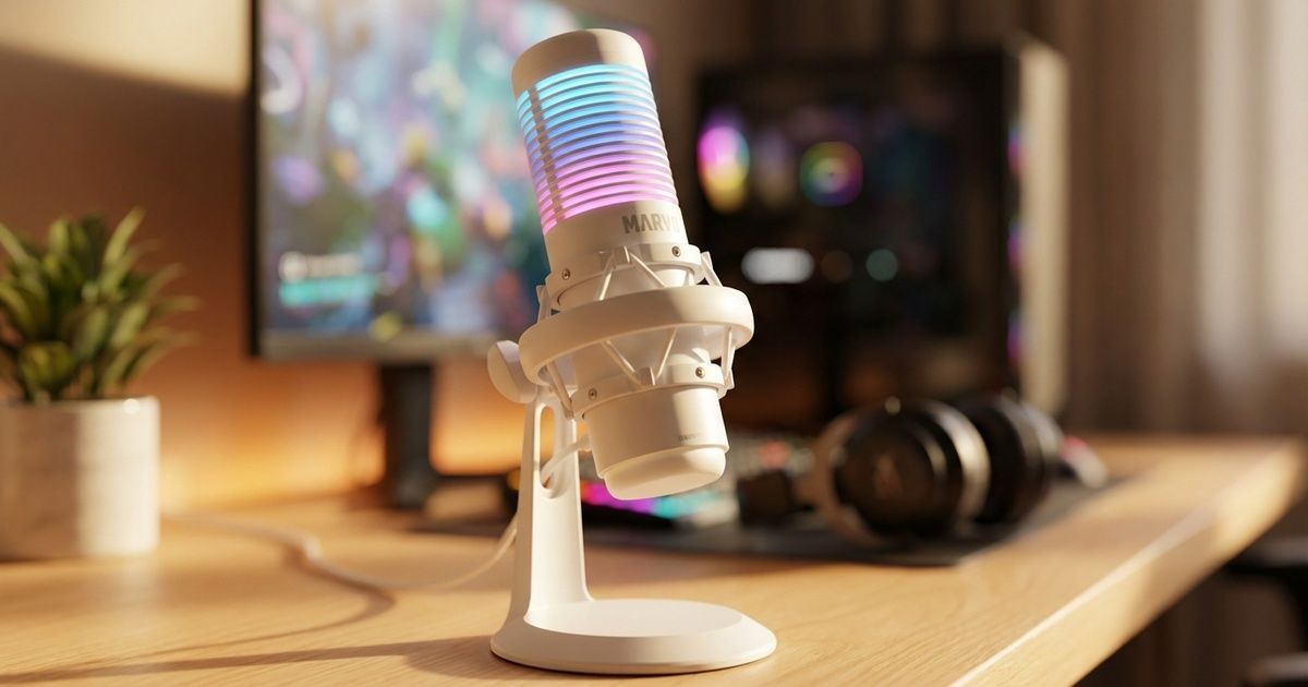 MARVO MIC-07 Blast 60 USB Gaming Microphone - White | Evetech