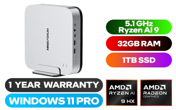 Minisforum AI X1 Pro AI 9 HX370 Mini PC — 32GB/1TB