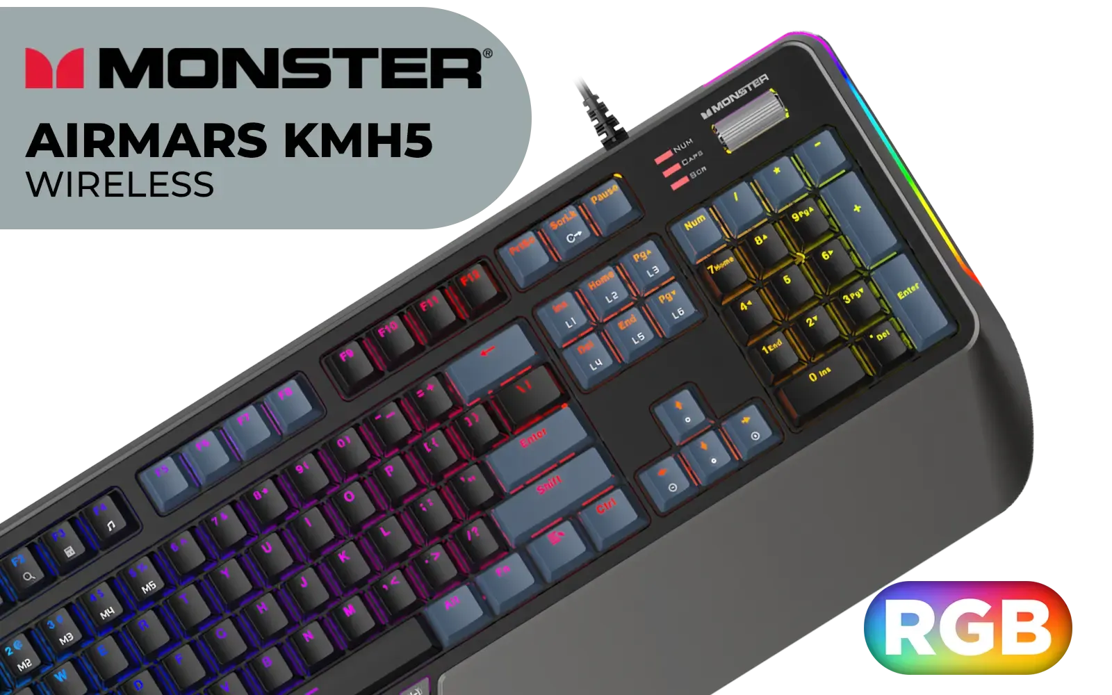 MONSTER Airmars KMH5 USB Mechanical Gaming Keyboard