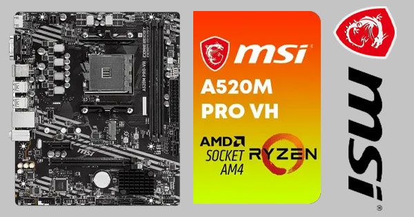 MSI A520M PRO-VH AMD Ryzen Motherboard - Open Box Savings
