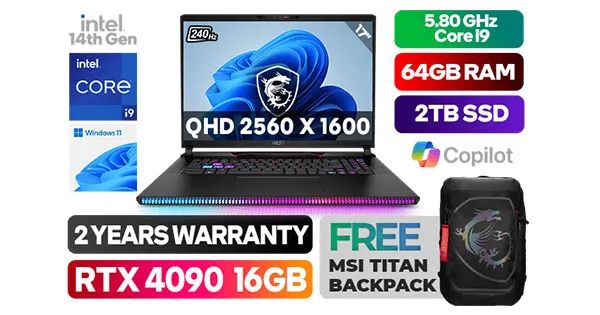 Buy MSI GE78HX Raider 14VI - Intel Core i9 RTX 4090 Gaming Laptop