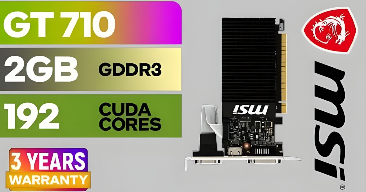 MSI GeForce GT 710 2GD3H LP 2GB DDR3 Low-Profile Graphics Card