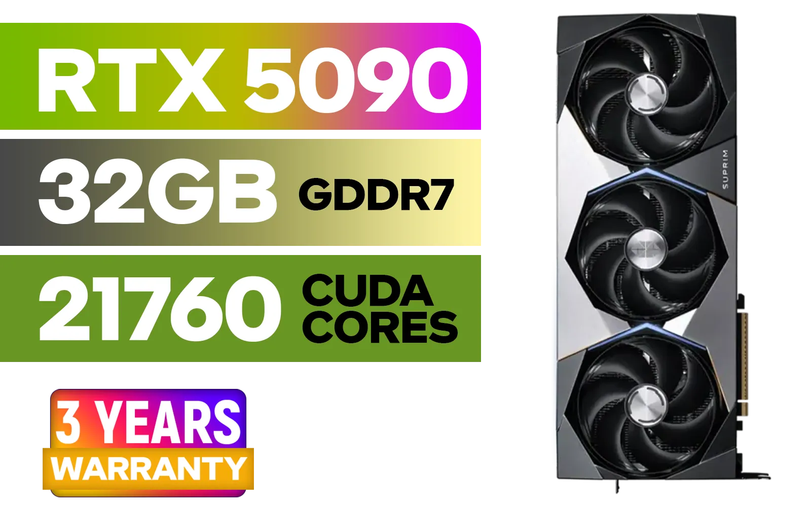 MSI GeForce RTX 5090 SUPRIM SOC 32GB GDDR7 Graphics Card