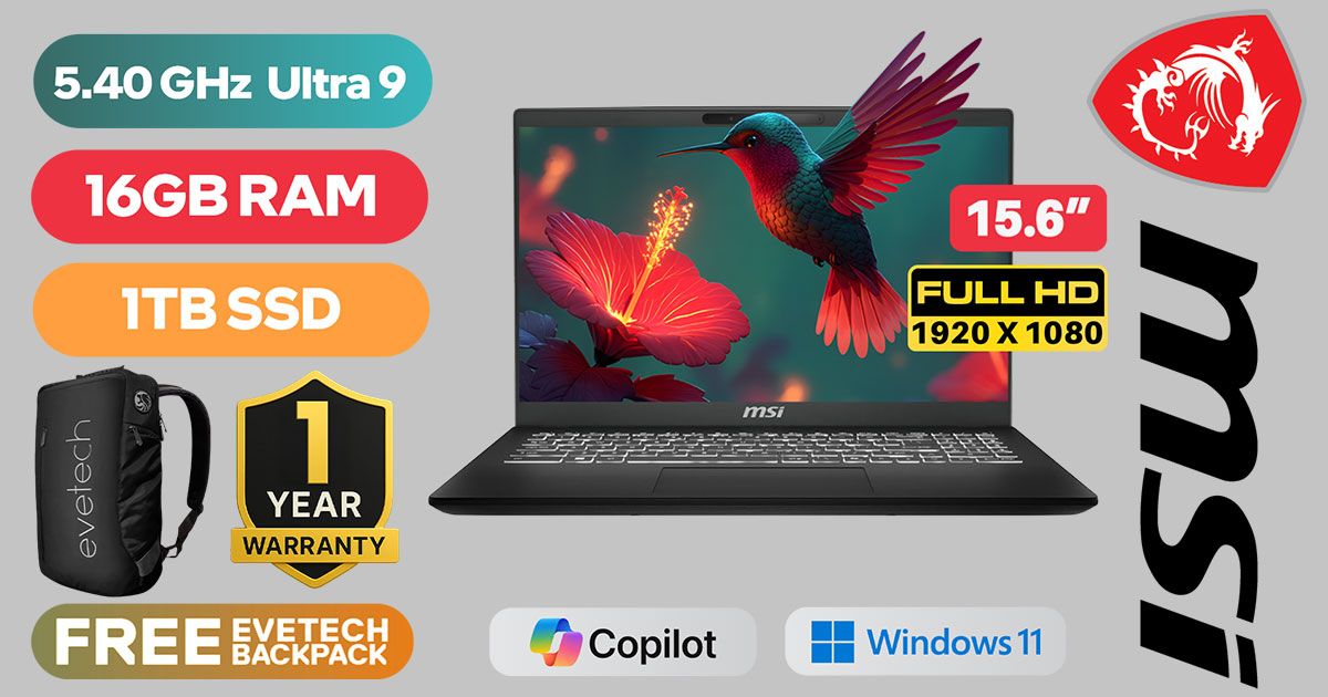 MSI Modern 15 H AI C2HMG - Core Ultra 9 Professional Laptop