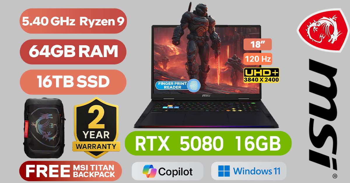 MSI Raider A18 HX 64GB/16TB | Desktop-Class Gaming