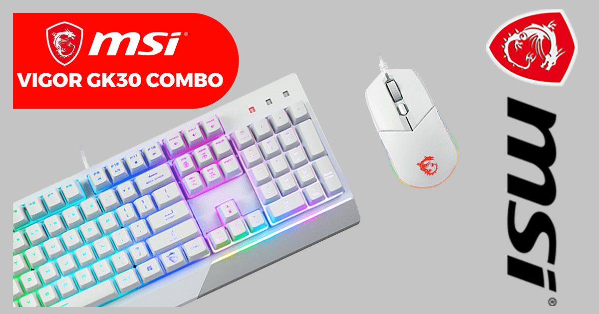 MSI Vigor GK30 Combo S11-04US319-CLA – White Gaming Kit