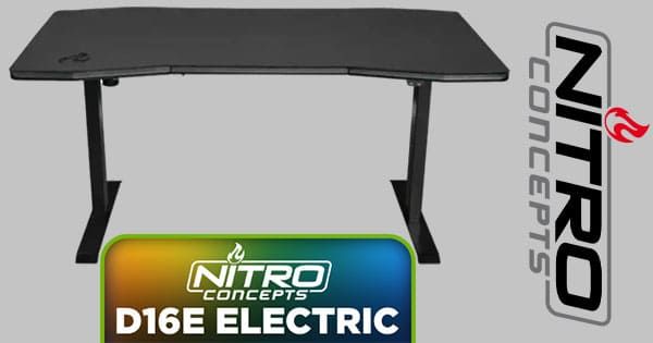 Nitro Concepts D16E 160x80cm Electric Sit/Stand Carbon Black Gaming Desk