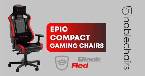 noblechairs EPIC Compact PU Red Gaming Chair - Adjustable