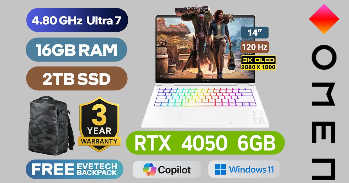 OMEN Transcend 14 Core Ultra 7 | RTX 4050 | 16GB/2TB | Portable Gaming ...