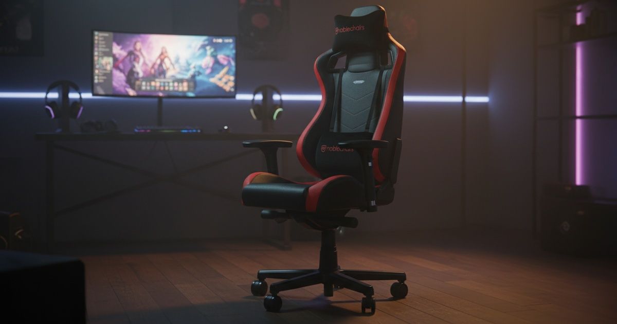 noblechairs EPIC Compact PU Red Gaming Chair - Aluminium Base | Evetech