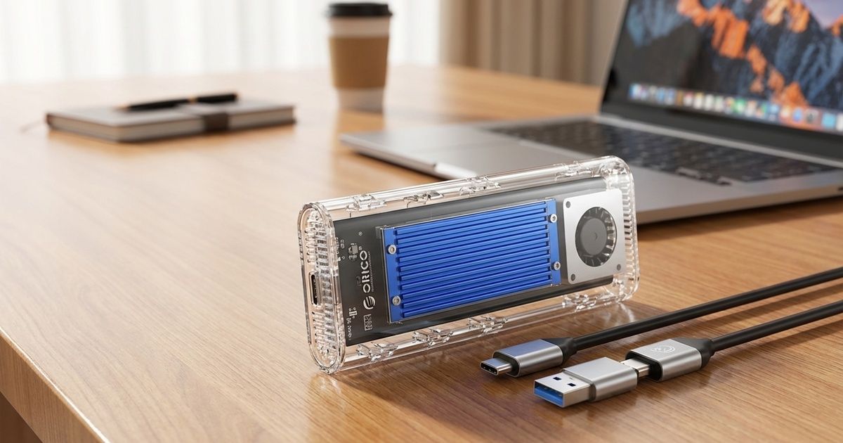 ORICO TCM2-U4 Transparent Type-C NVMe SSD Open Box Enclosure - 40Gbps ...