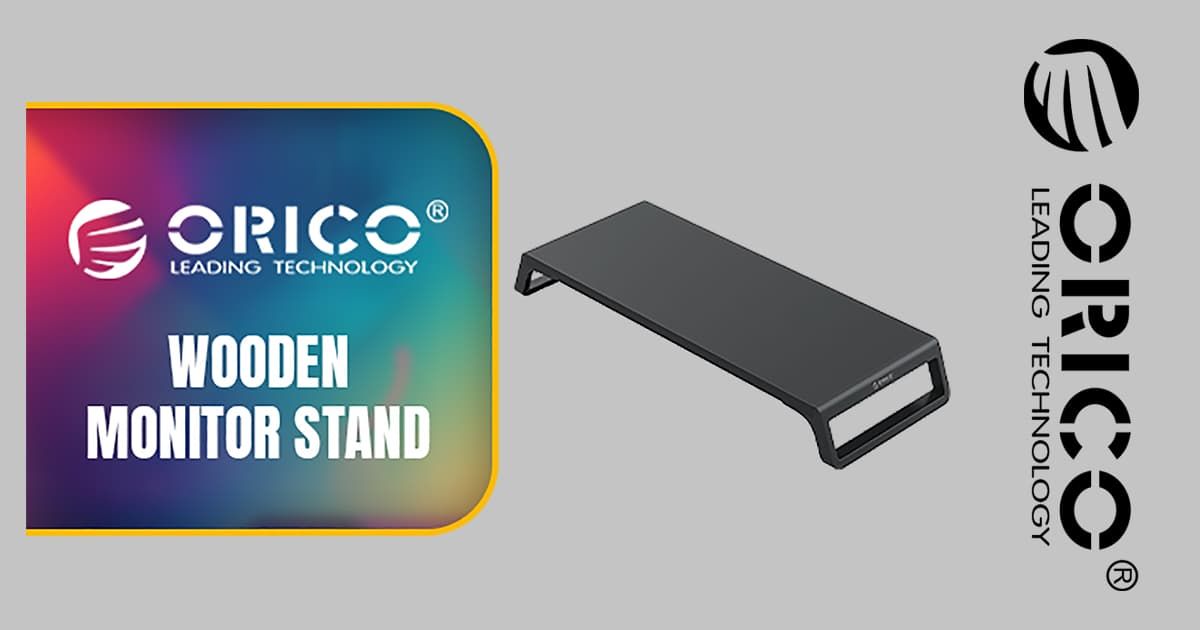 Orico ORICO-HSQ-M1 Wooden Monitor Stand Riser – Black