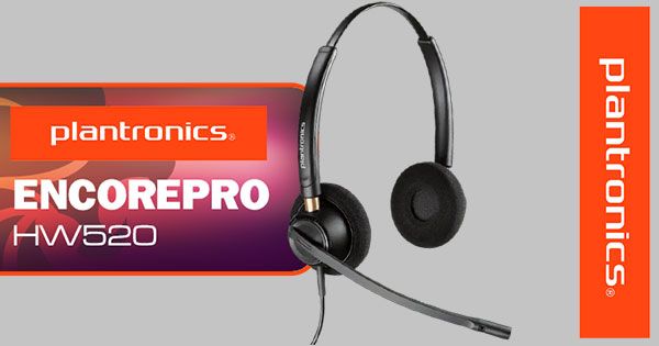 Plantronics HW520 EncorePro Binaural Headset – Noise-Canceling Microphone