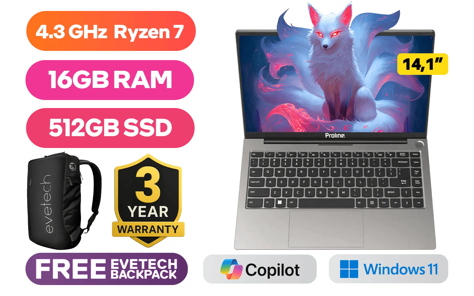 Proline Thinline V14 16GB/512GB | Powerful Ultraportable