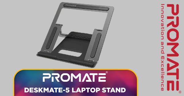 Promate DESKMATE-5.GREY Aluminum Laptop Stand up to 17"
