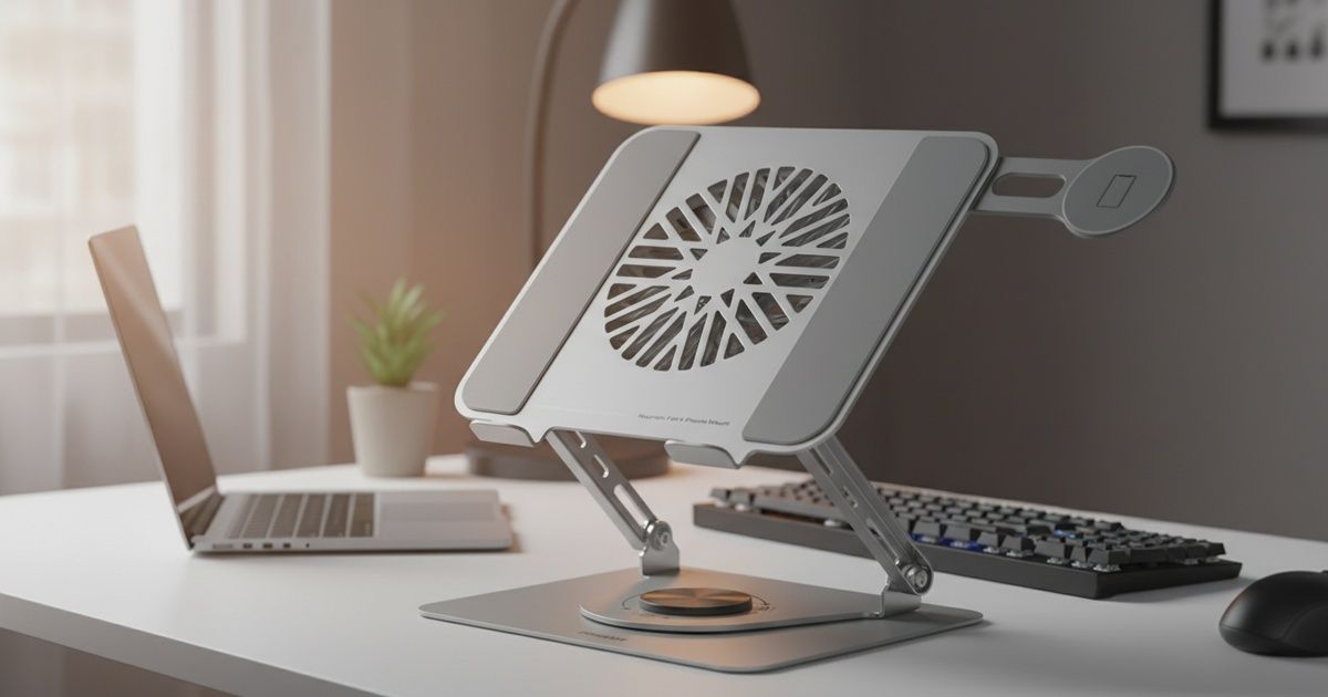 PROMATE DESKMATE-8 Laptop Cooling Stand — 12cm Fan, MagSafe Mount | Evetech