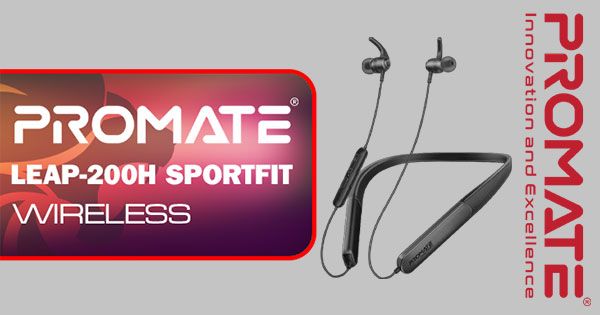 Promate Leap-200H SportFit Wireless Earphones — ENC, 200h