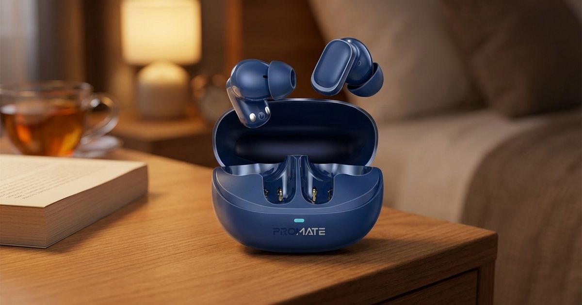 PROMATE LUSH-PRO.BLUE TWS Earbuds — HD Sound, Bluetooth 5.4