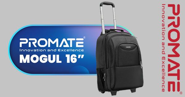 Promate MOGUL-TR 16" Water-Resistant Laptop Trolley Bag