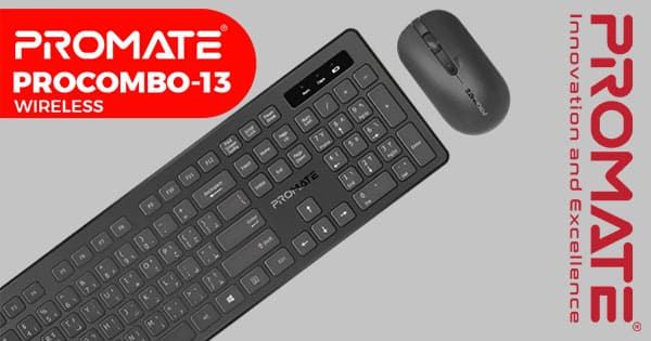 Promate ProCombo-13.EN Wireless Keyboard & Mouse Combo