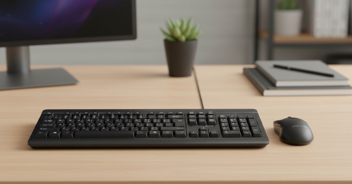Open Box Promate Quiet Keys Wired Keyboard & 1200 DPI Mouse | Evetech