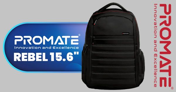 Promate REBEL 15.6" Laptop Backpack - Stylish and Functional