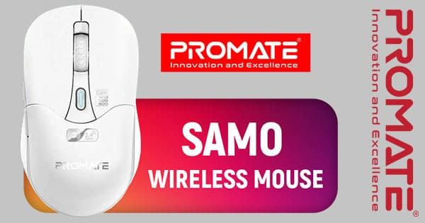 Promate Samo Wireless Mouse White - Effortless Control