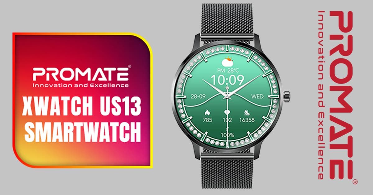 Promate xWatch US13 1.32" AMOLED Smartwatch with Bluetooth Calling
