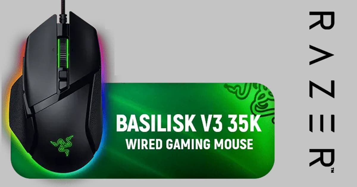 Razer Basilisk V3 35K Wired Gaming Mouse - Precision & Speed